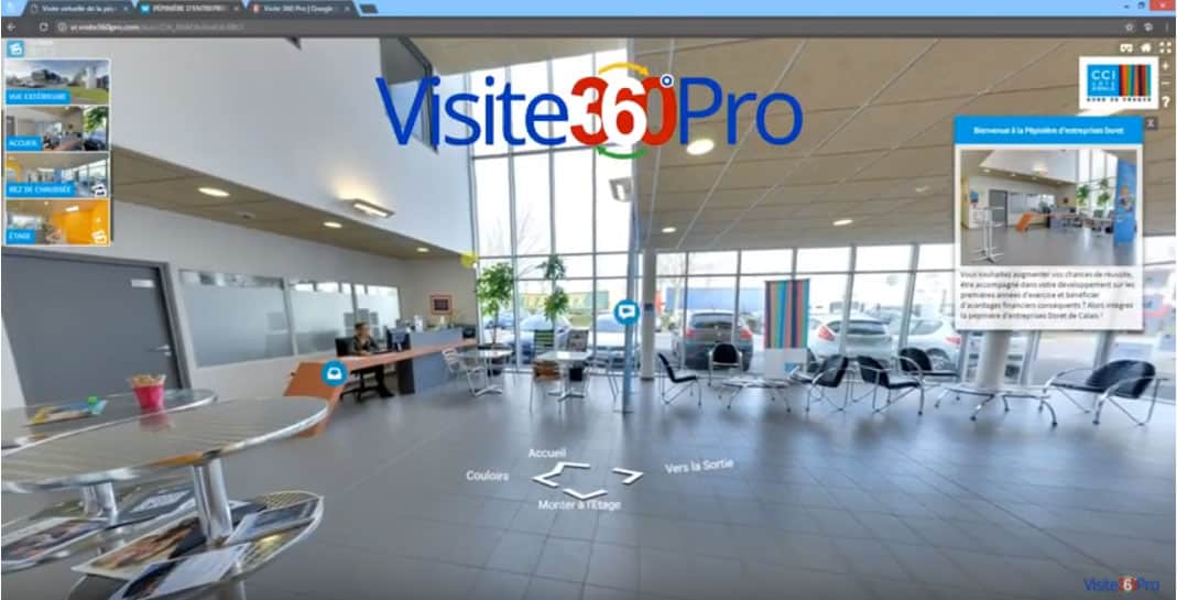 Interface visite virtuelle et Menu Interactif | Visite Virtuelle Enrichie